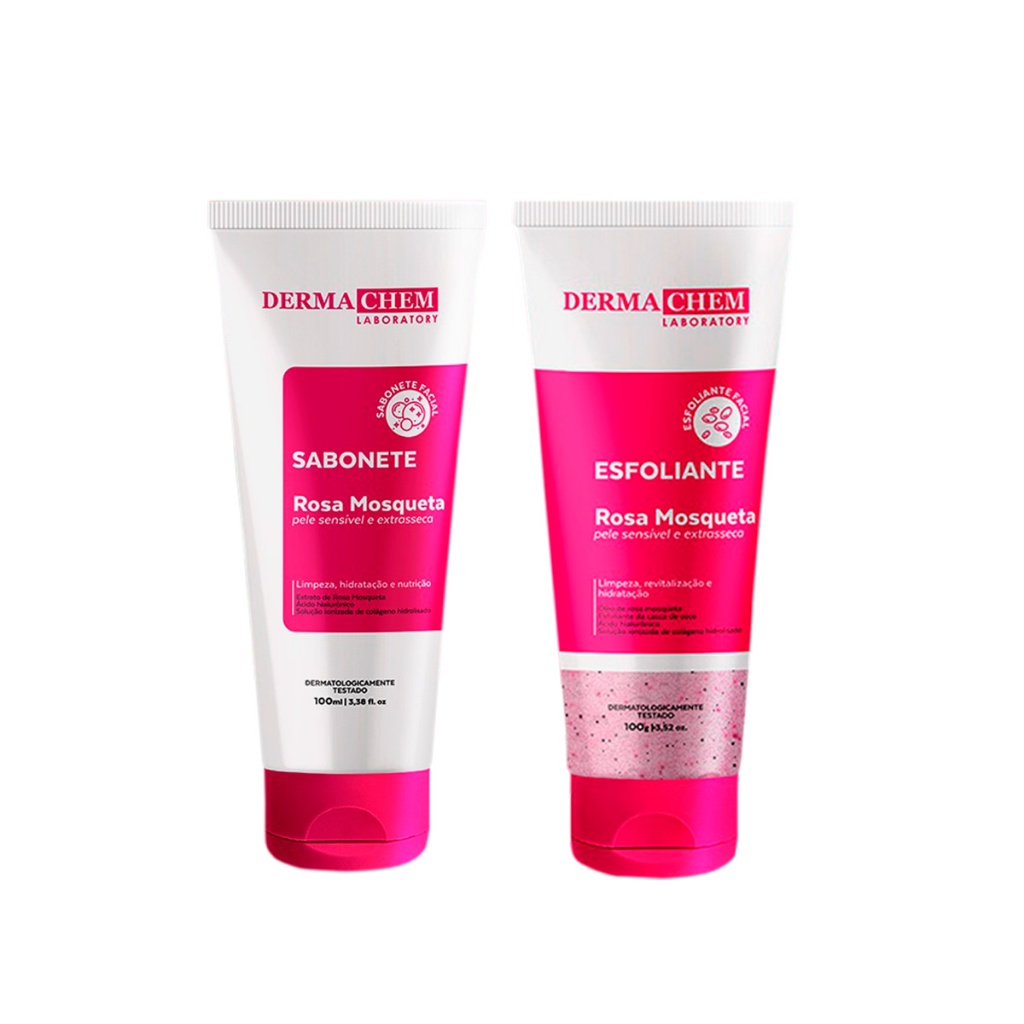 Dermachem Kit 2un Rosa Mosqueta - 1un Sabonete Liquido + 1un Gel ...