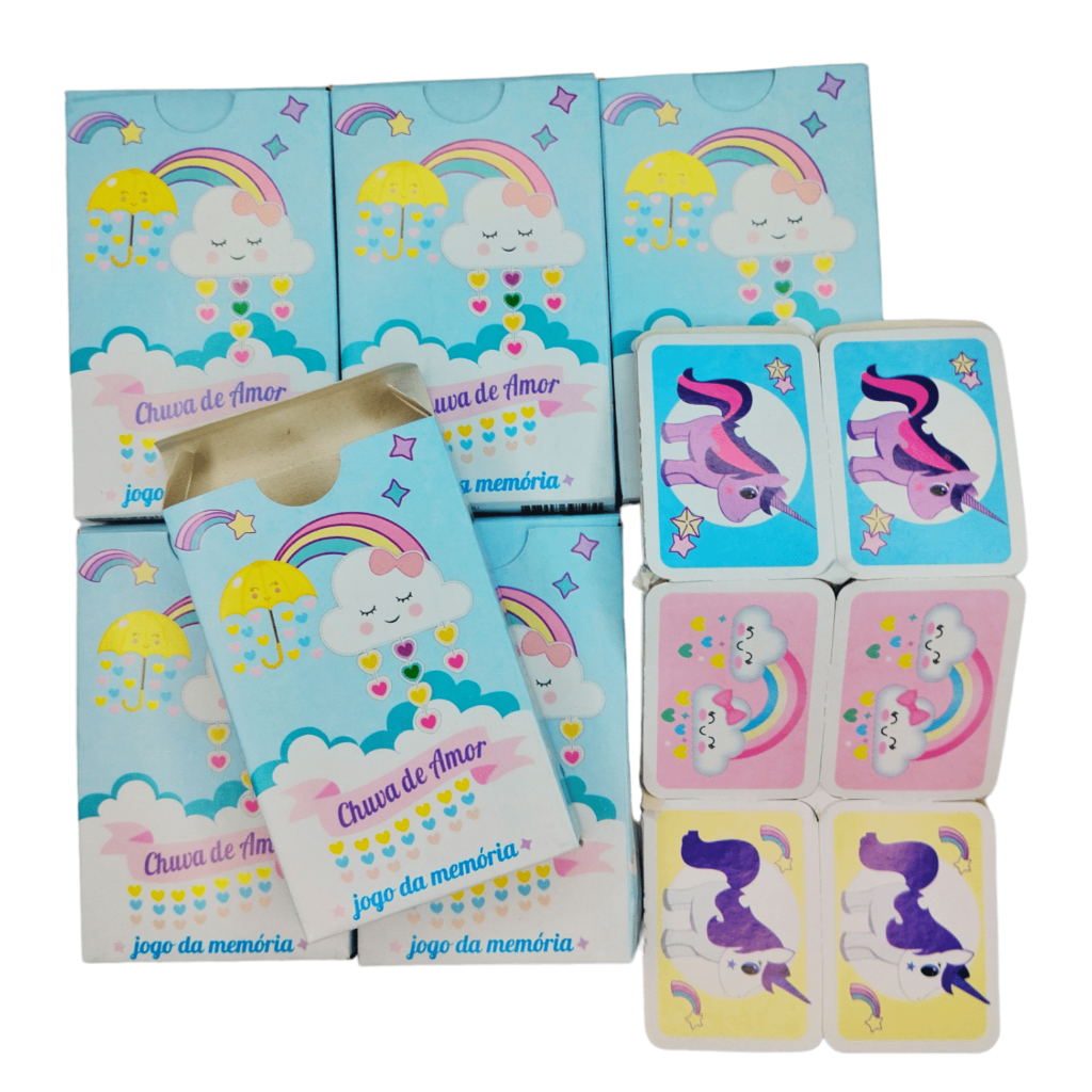 Kit 10 Jogo Da Memoria Chuva de Amor Infantil P/ Kit Festa Lembrancinha ...