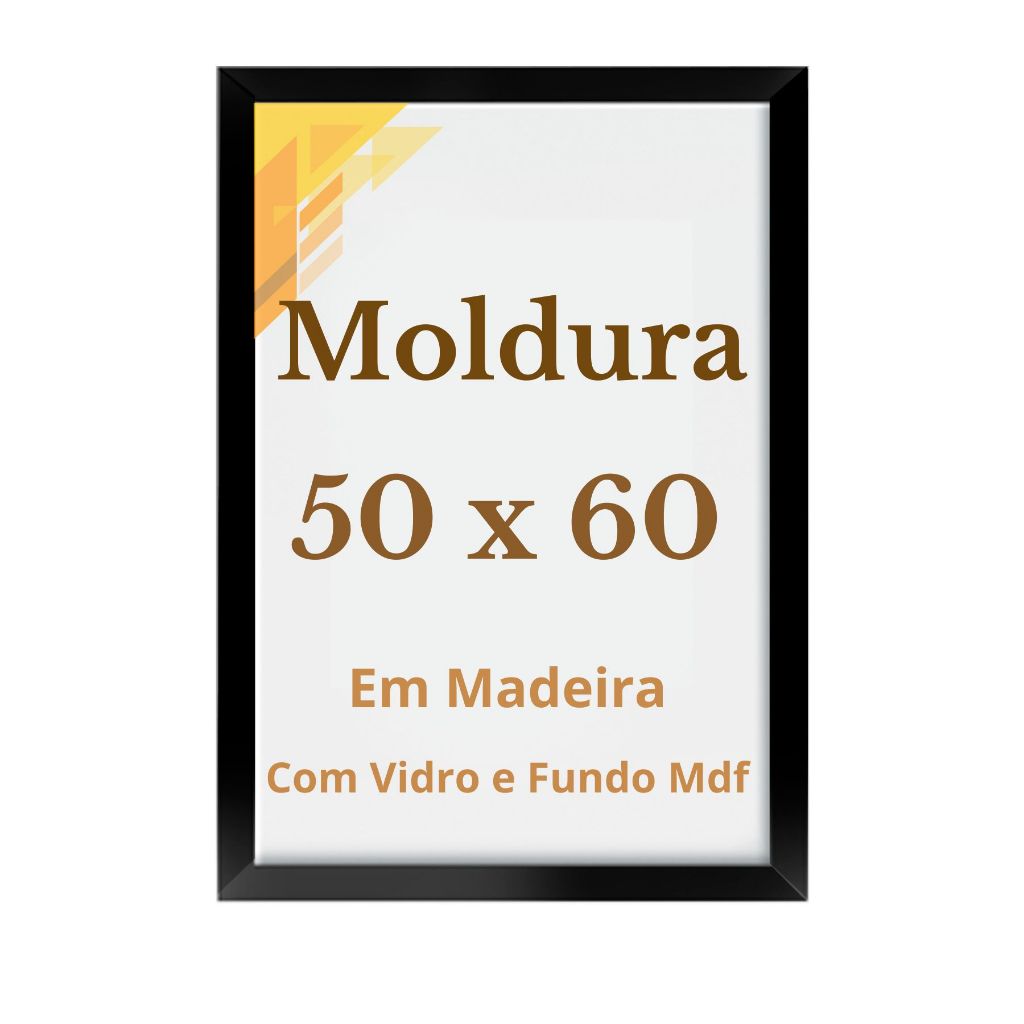 Quadro 50x60 Com Vidro Moldura 60x50 P/Arte Foto Poster Com Vidro e ...