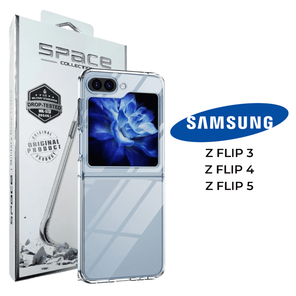 Capa Protetora Transparente Acrilico Clear Case Slim Space Anti Impacto Para Samsung Z Flip 3 5 ...