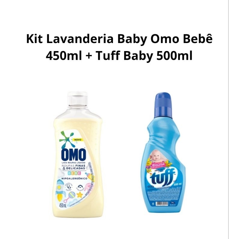 Kit Lavanderia Baby Omo Bebê 450ml + Amaciante Tuff Baby 500ml | Shopee ...