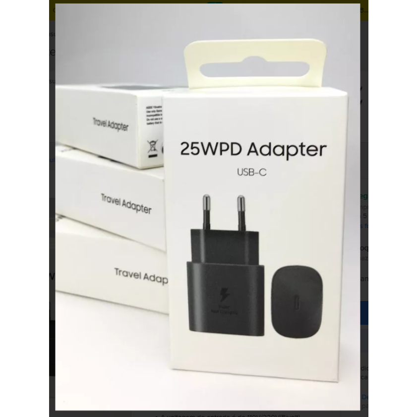 Carregador Original 25w Turbo Compatível Galaxy S10 Plus | Shopee Brasil