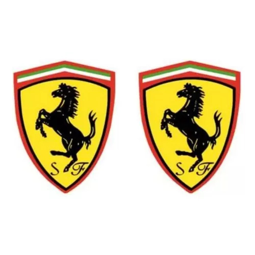Kit Emblema Escudo Ferrari Brasão Rampante Cromado | Shopee Brasil