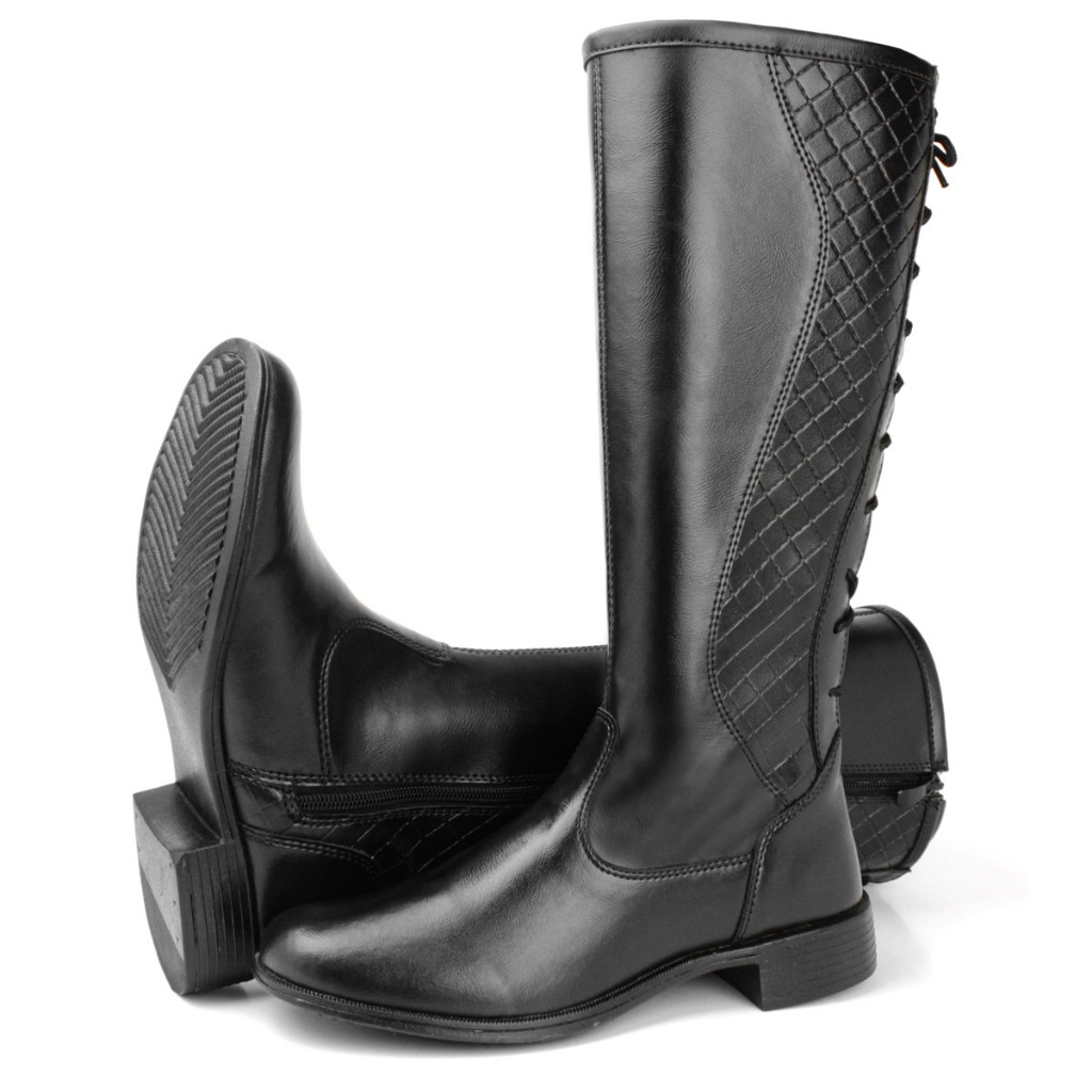 Bota Cano Longo Plus Size Panturrilha Grossa Over com Zíper Lateral ...