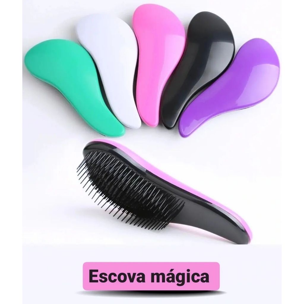 Escova Mágica com Cabo para Desembaraçar Cabelo Anti Frizz | Shopee Brasil