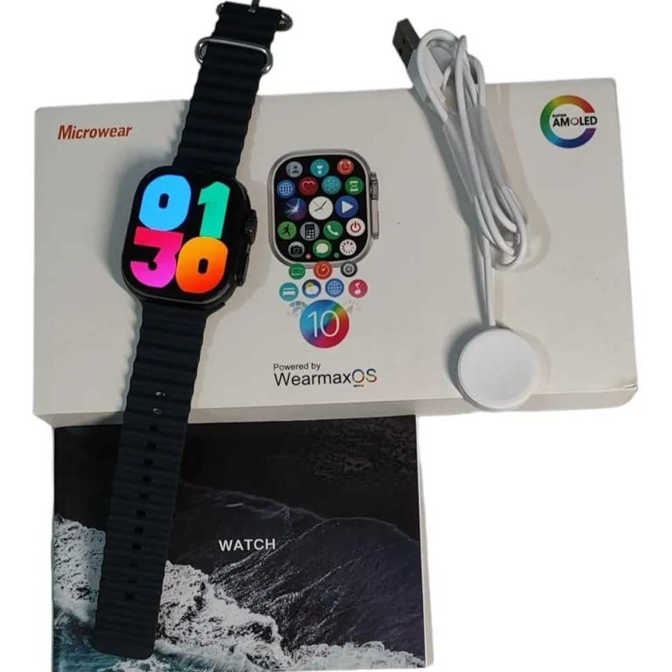SmartWatch Original W69+ Ultra 2024 Series 10 Tela Super Amoled Nfc Gps Ilha Dinamica 2GB ...