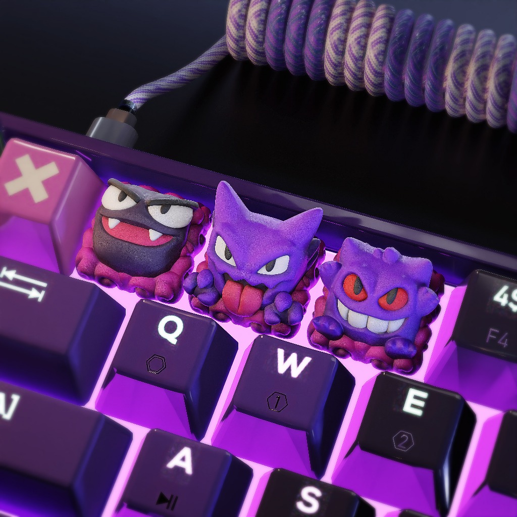 Gengar Pokémon Keycap Customizadas Fantasma Gengar Gastly e Haunter Key ...