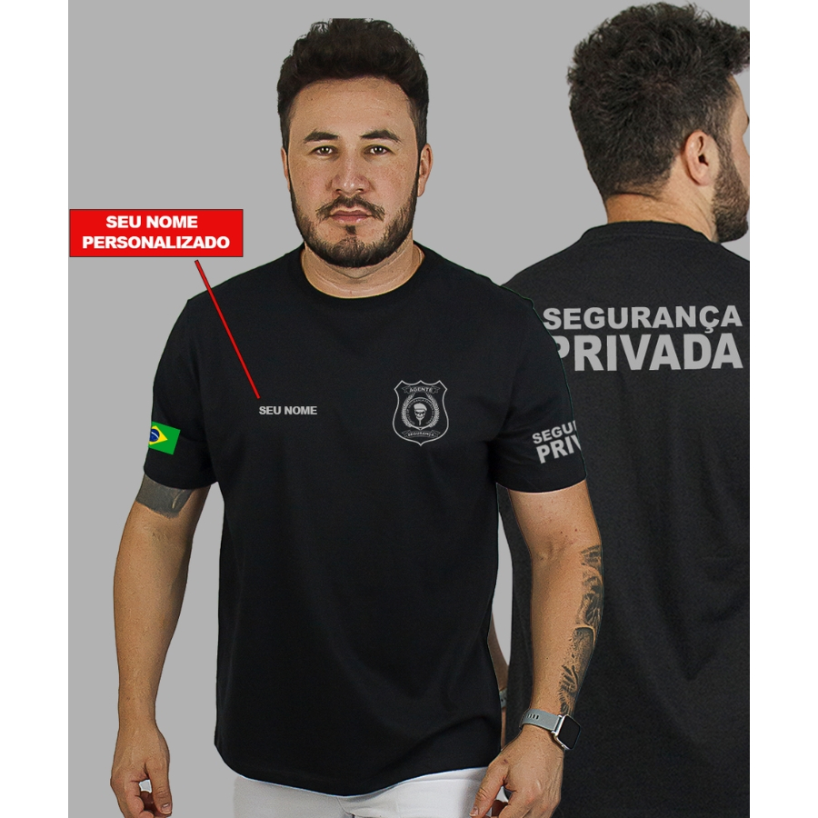 Camiseta Segurança Privada 100% Algodão - PERSONALIZÁVEL | Shopee Brasil