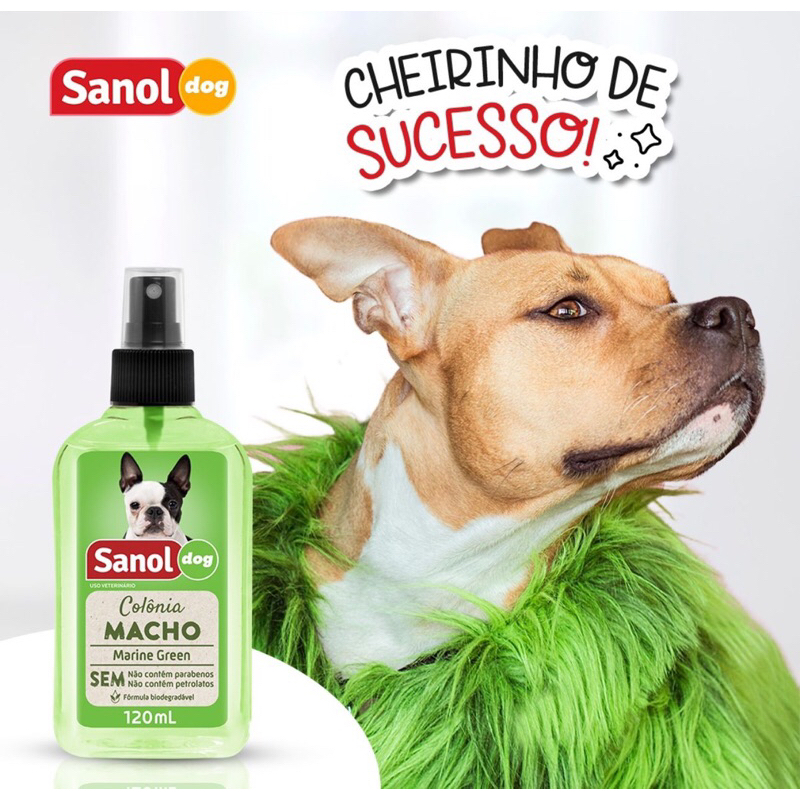 Colônia Sanol Dog Macho - 120 mL cães e gatos | Shopee Brasil