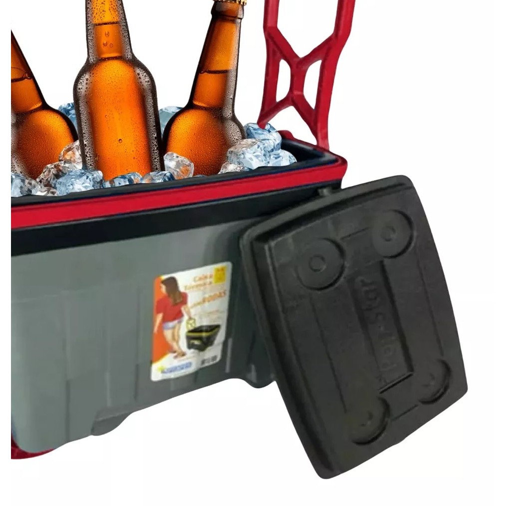 Cooler Caixa Térmica Com Rodinha 34 Litros Camping Pesca Festas Verão ...
