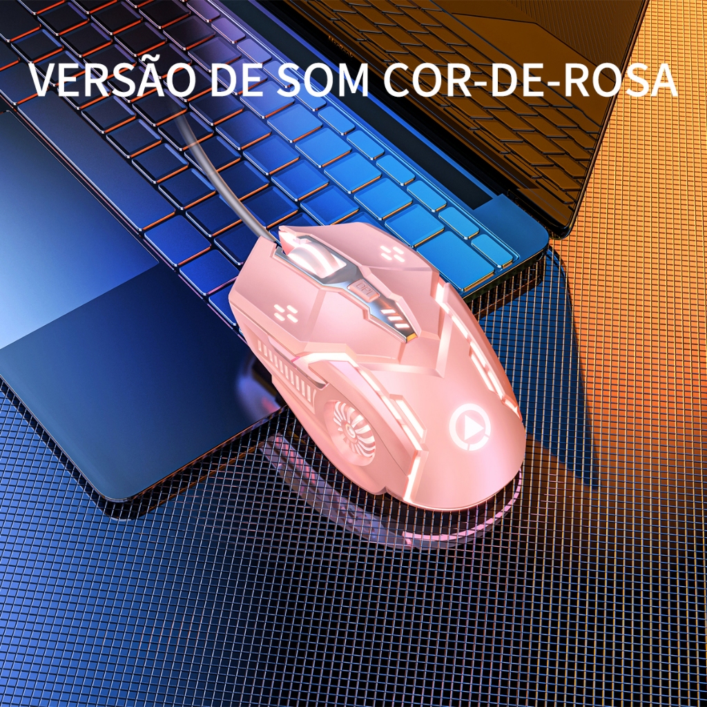 Mouse Gamer Com Led De 7 Cores 6 Botões Ic De Jogo 4 Dpi Ajustáveis E ...