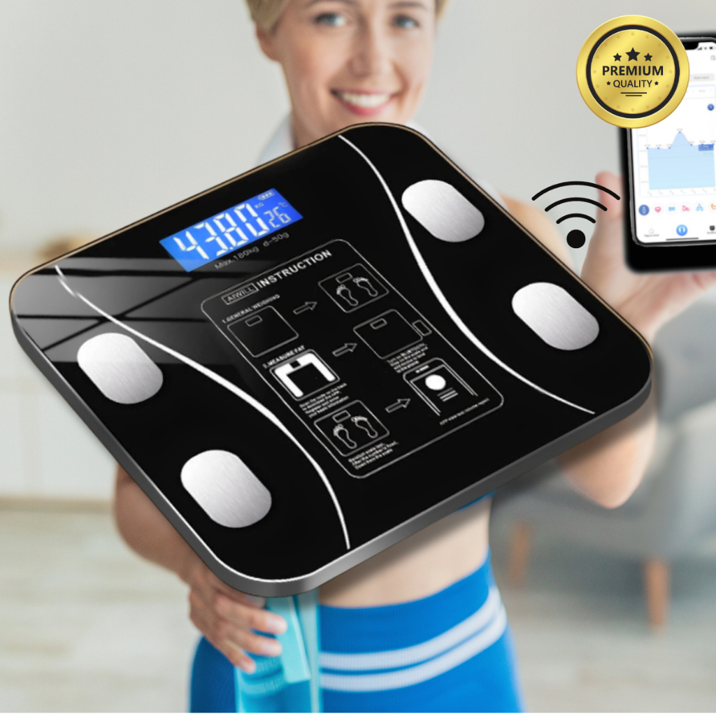 Balança Digital Corporal Bioimpedância Aplicativo Bluetooth 140kg ...