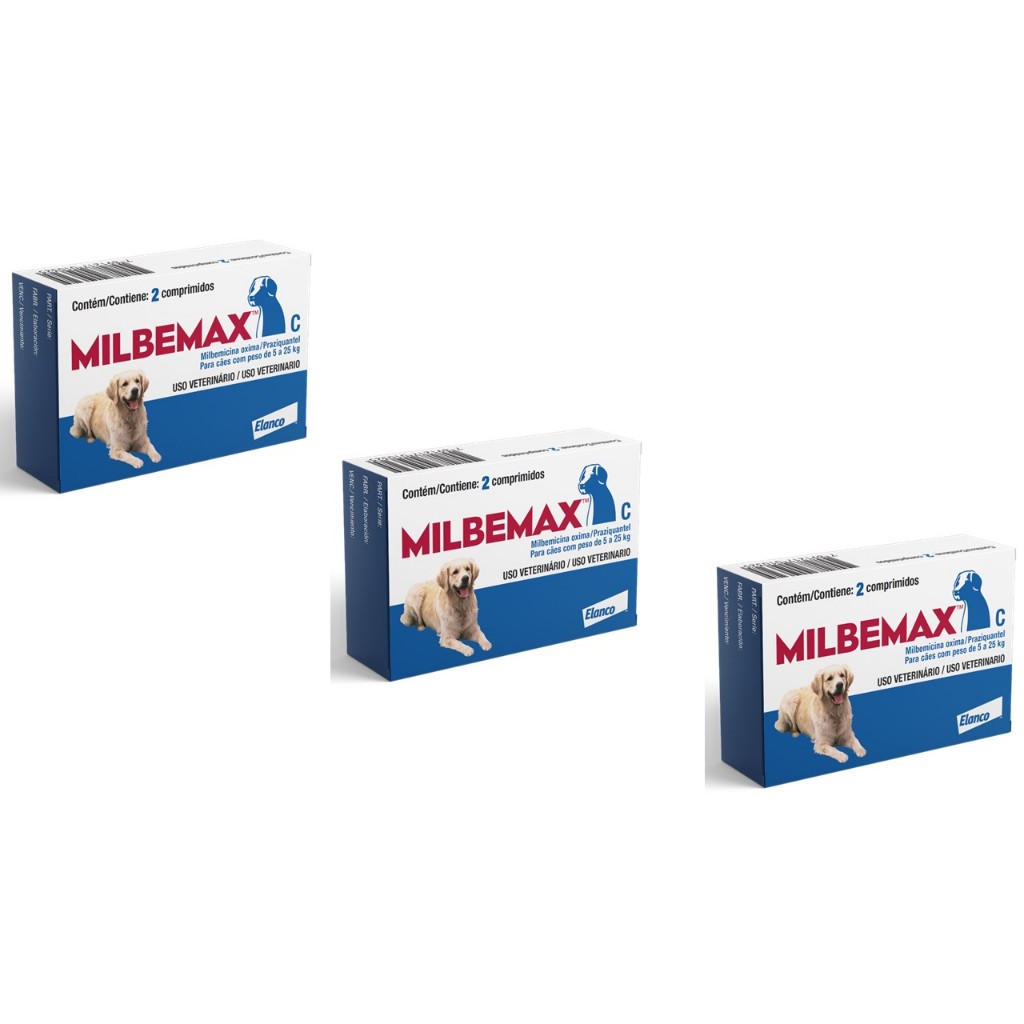 MILBEMAX CAO 25 KG 2 COMPRIMIDOS ELANCO - USO VETERINARIO | Shopee Brasil