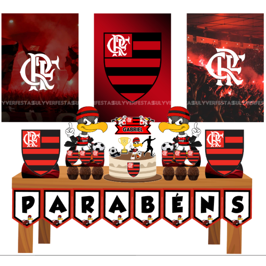 Kit Só um Bolinho - Flamengo - Festa em Casa - Mesversário | Shopee Brasil