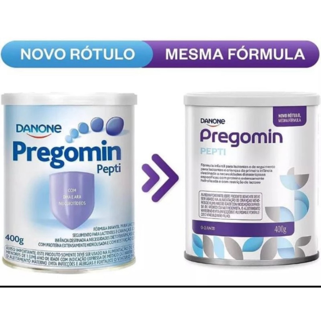 3 Latas,Pregomin Pepti -/Fórmula Infantil - Lata400g - Danone. | Shopee ...