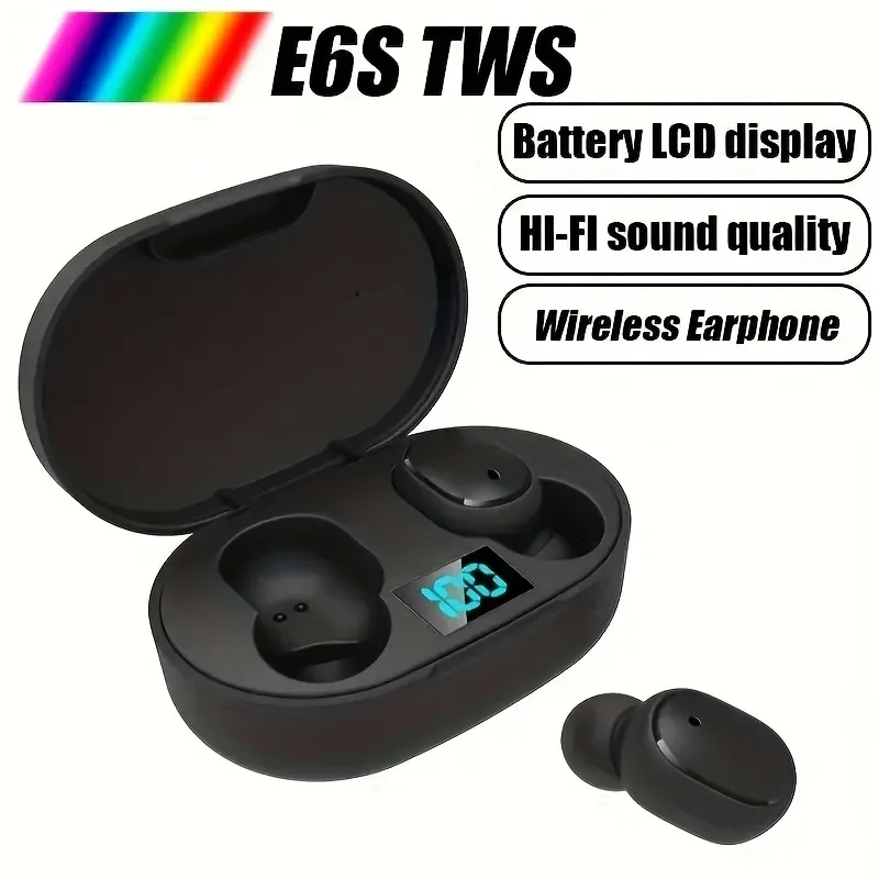 Fones de ouvido sem fio Bluetooth com microfone TWS E6S Headset com ...