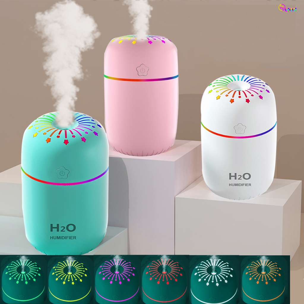 Mini Umidificador De Ar Portátil Sete Cores Luz De Ambiente Com ...