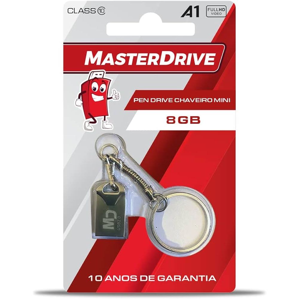 Mini Pendrive 8GB MasterDrive PREMIUM - Pen Drive 8GB Ultra Rápido Tipo Chaveiro Original ...