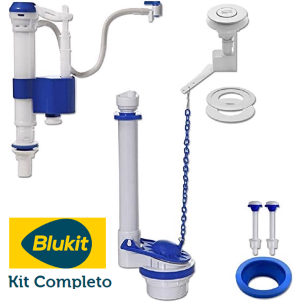 Kit Mecanismo Completo Blukit Descarga P/ Caixa Acoplada Botão Superior ...