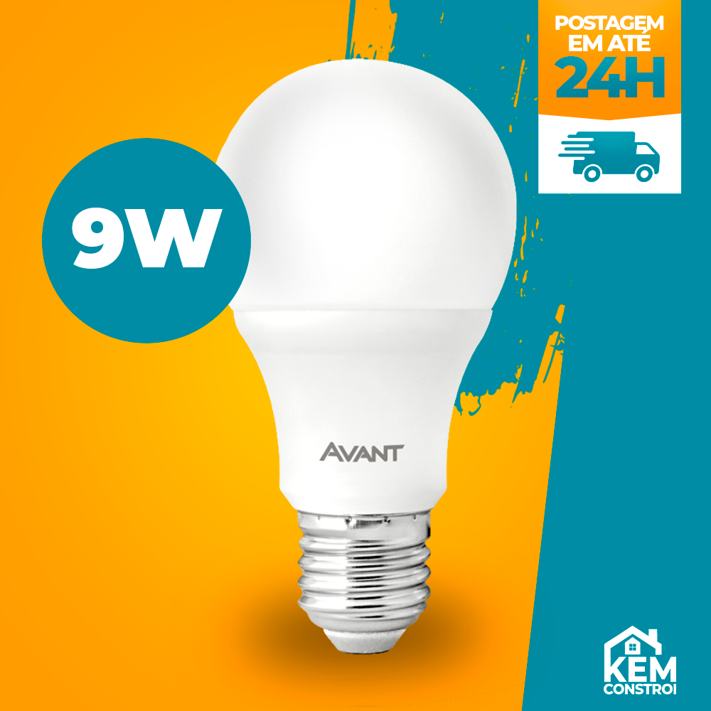 Kit 10 e 20 Lâmpada De Led Bulbo 9w E27 Bivolt Avant | Shopee Brasil