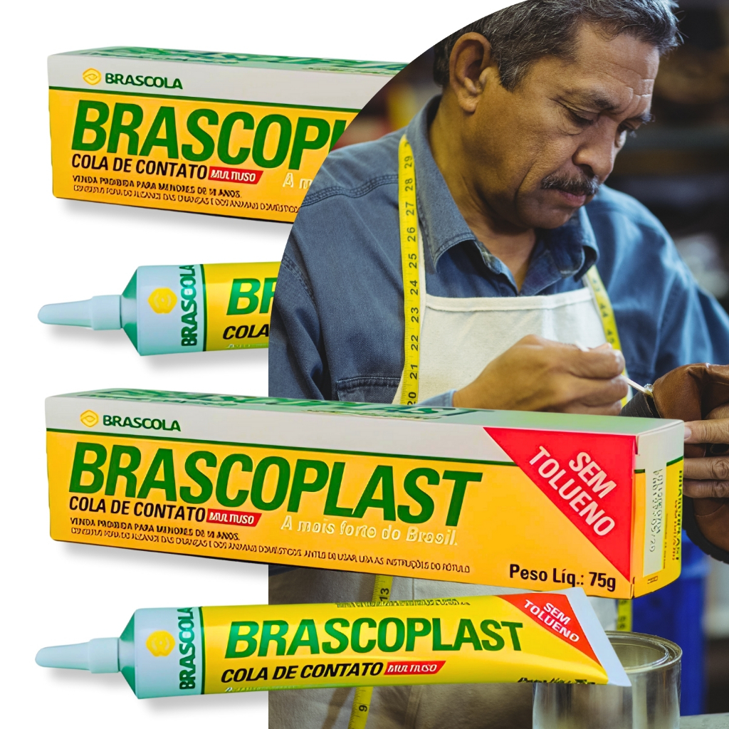 KIT 2 Cola de contato Multiuso Brascola Bracoplast 75g Cola Sapateiro ...
