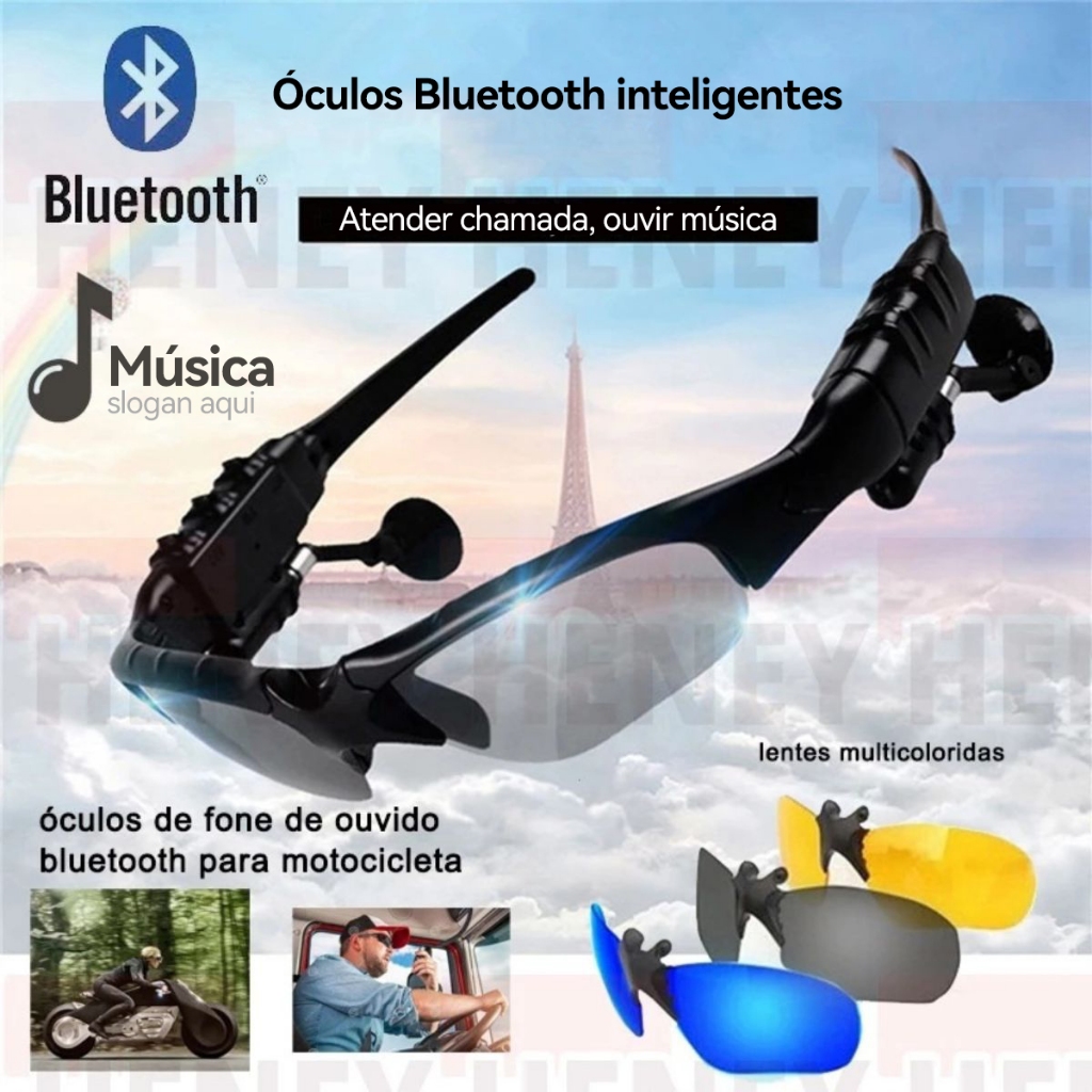 Óculos de ciclismo Óculos de ciclismo Óculos de sol Bluetooth portáteis ...
