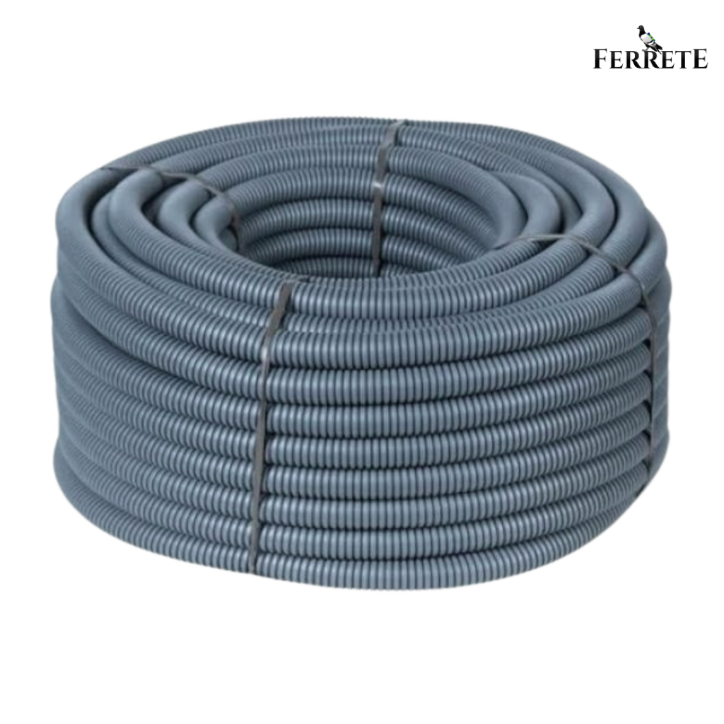 Conduite Eletroduto Corrugado Cinza 5/8", 3/4" e 1" - 25 metros e 50 ...