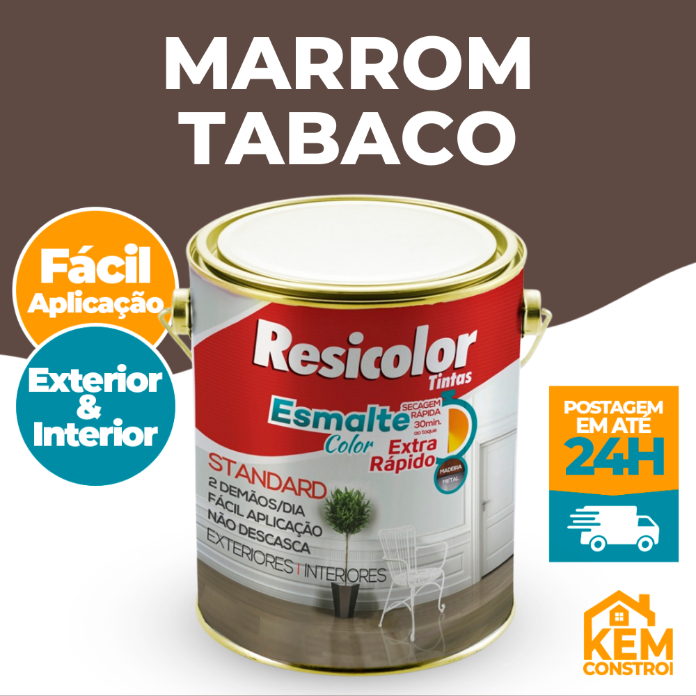 Tinta Esmalte Sintético Brilho Standard para madeira ferro latão cor ...