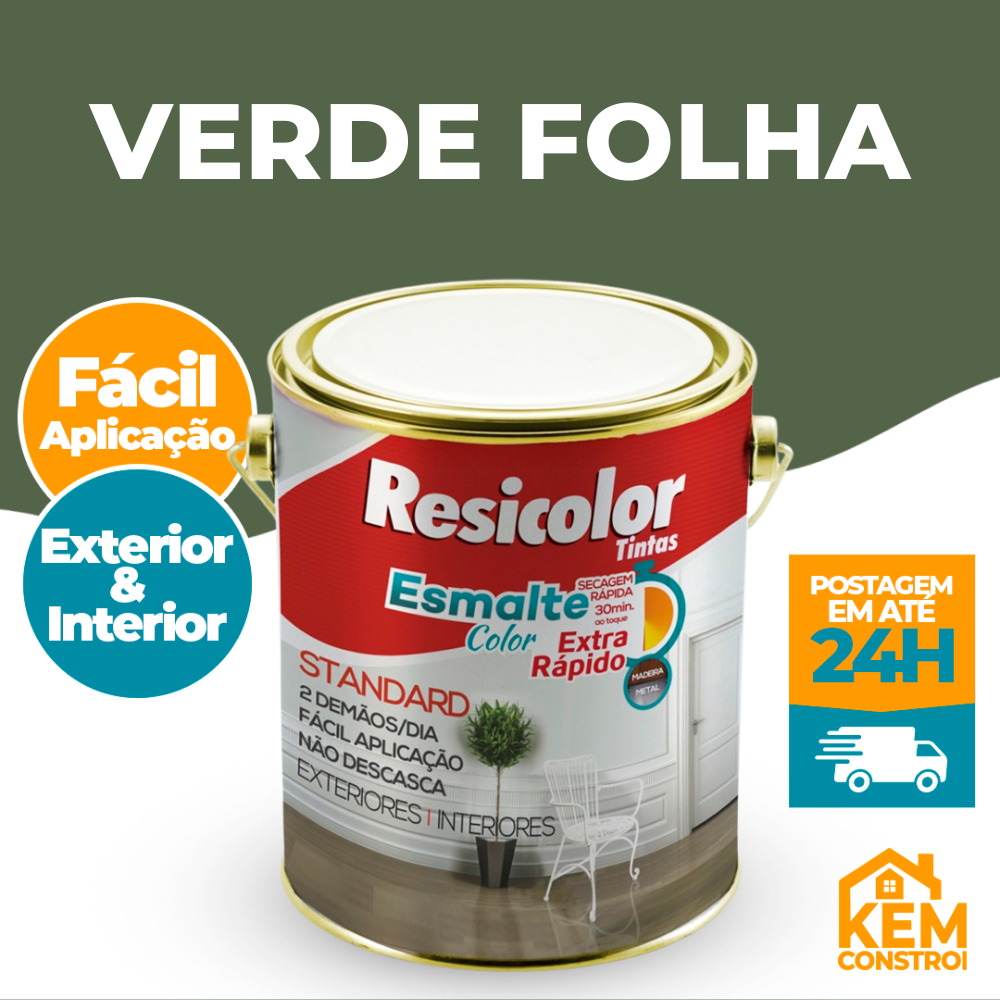 Tinta Esmalte Sintetico Brilho Standard Madeira Ferro latão cor Verde ...