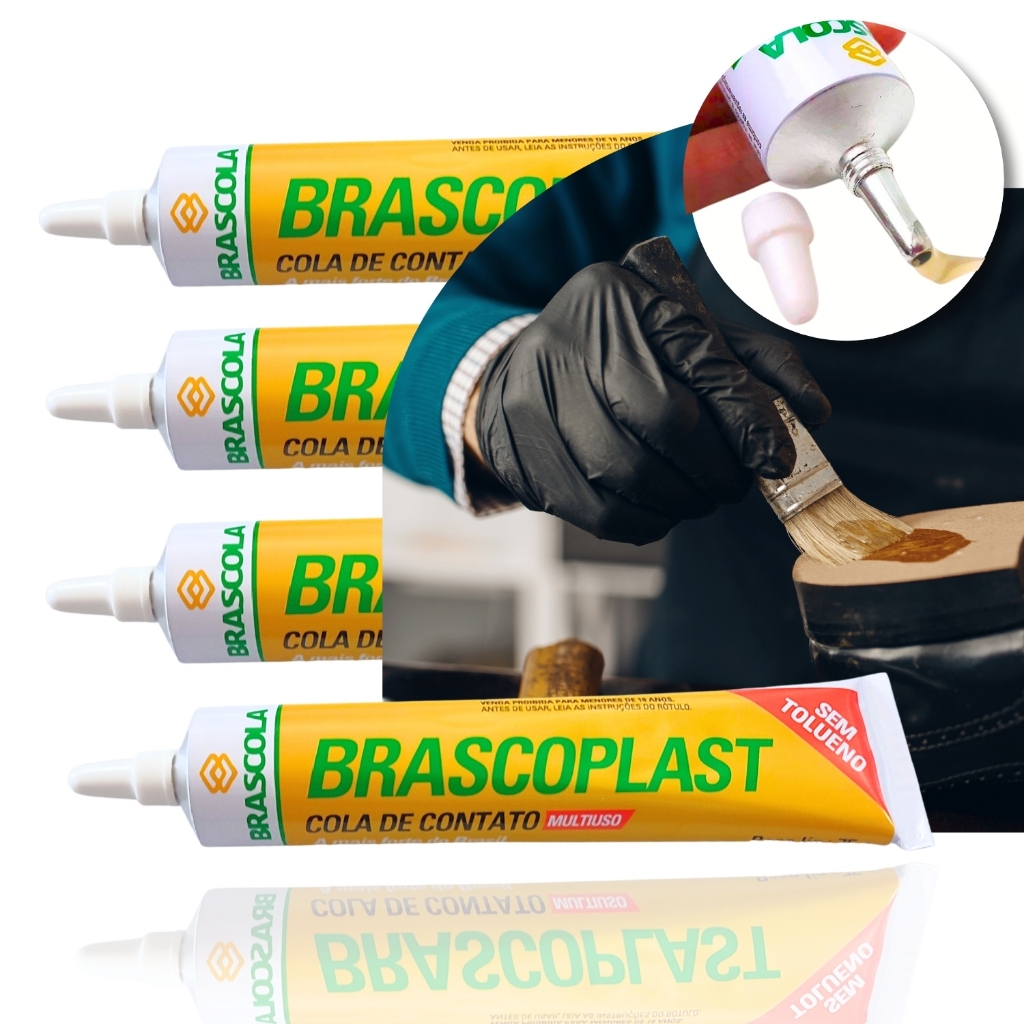 KIT 4 Cola de Contato Cola Sapateiro BRASCOPLAST A Mais Forte do Brasil ...