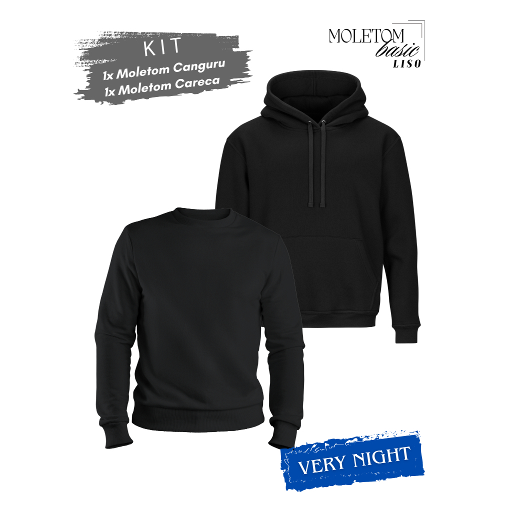 Kit Moletom Sem Capuz Com Capuz Canguru Gola Redonda Unissex Blusa Lisa ...