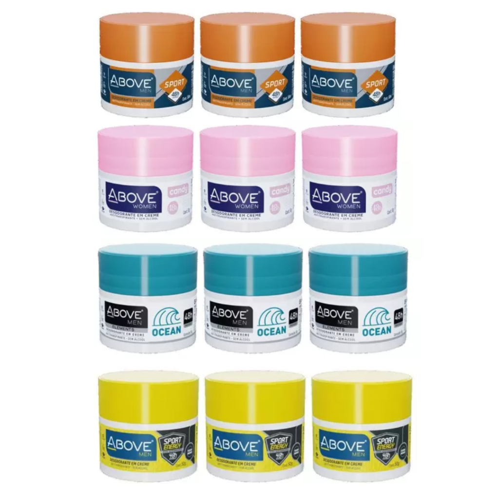Kit 3 desodorante Creme Above 50g Tipo Herbíssimo antialérgico ...