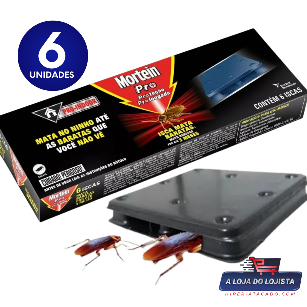 KIT ISCA MATA BARATA CAIXINHA 6 E 12 UNIDADES ARMADILHA AÇÃO PROLONGADA ...