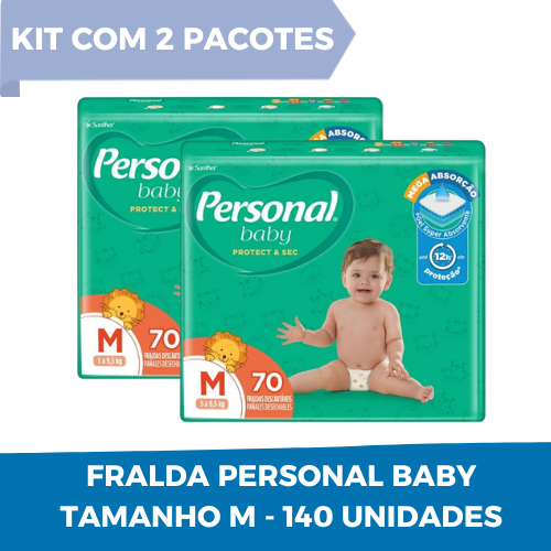 Kit 2 Pacotes Fralda Descartável Personal Baby - Pacote Hiper Tam M ...