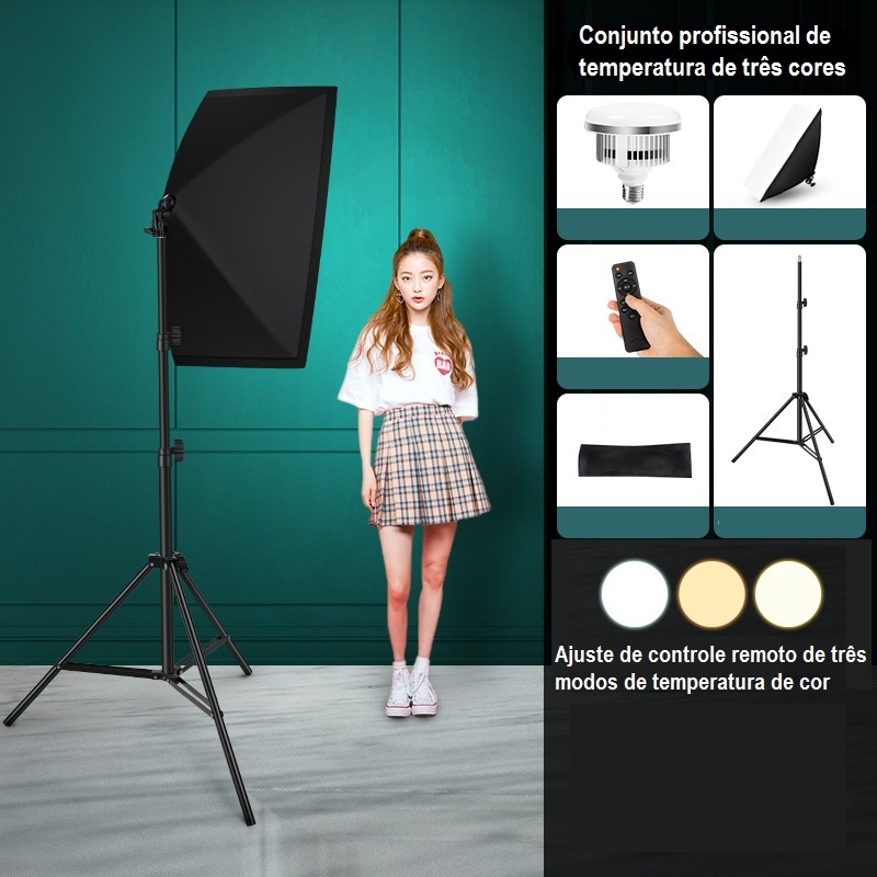 Kit Iluminação Led Profissional Studio Light Softbox + Tripé | Shopee ...