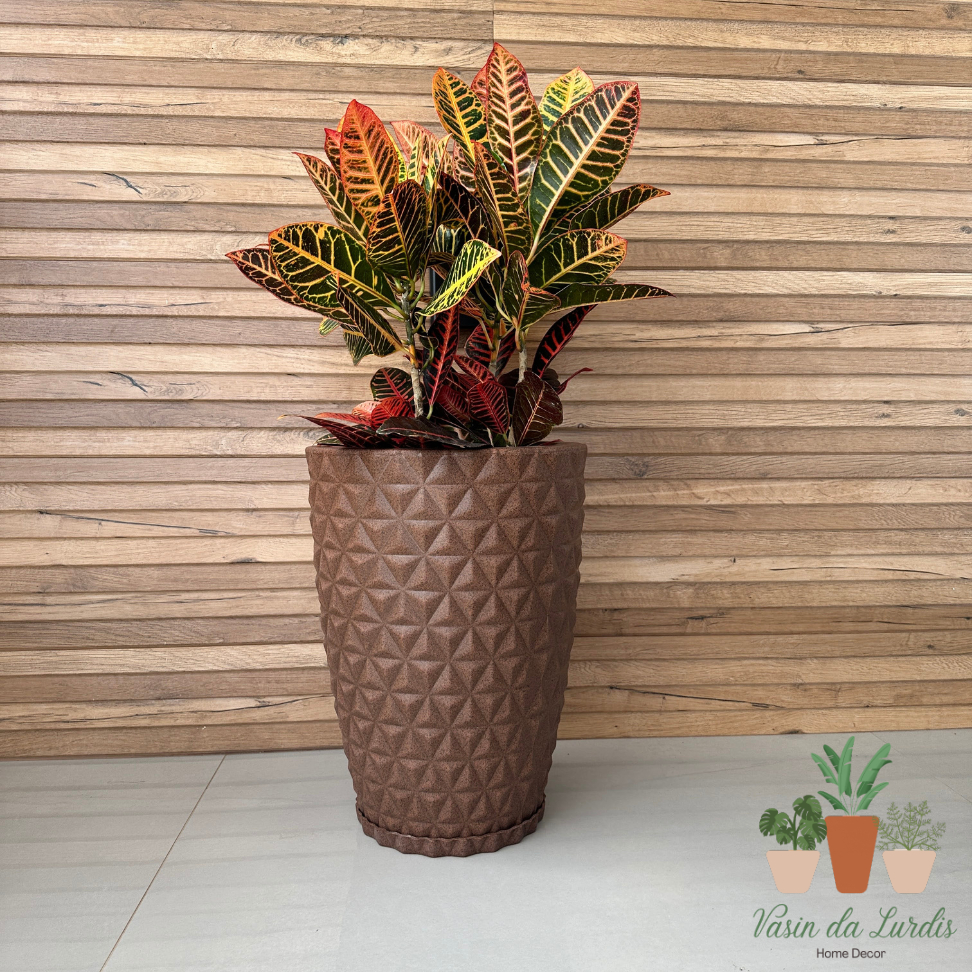 Vaso De Planta Coluna Diamante 50cm Sala Varanda Jardim. Ideal para ...