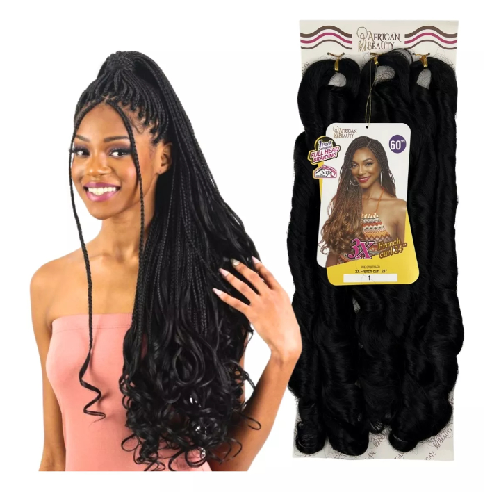 Aplique Cabelo Boho French Curl 60cm Gypsy Braids Trança + Cacho 400 ...