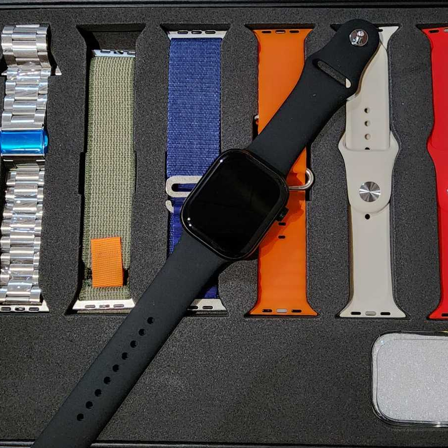 Relógio smartwatch inteligente W57 Pro Max com 7 pulseiras | Shopee Brasil