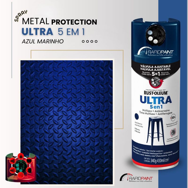 SPRAY AZUL MARINHO "ESCURO" ULTRA 5X1 "LEQUE-REGULAVEL" RUST OLEUM ...
