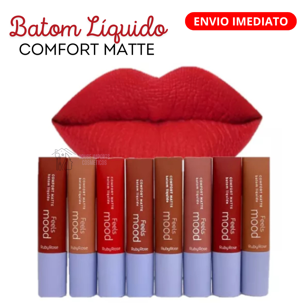 Batom Comfort Matte Feels Mood Ruby Rose. Alta durabilidade e ...