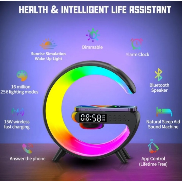 Caixa De Som G-Speaker Smart Station ,4 Em 1, Bluetooth, Luz RGB ...