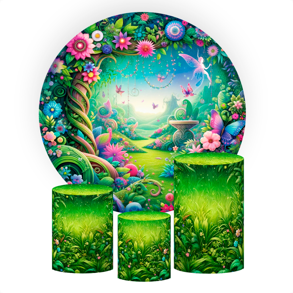 Kit Cilindros + Painel de Festa Capas Para Tema Jardim Encantado Varios ...