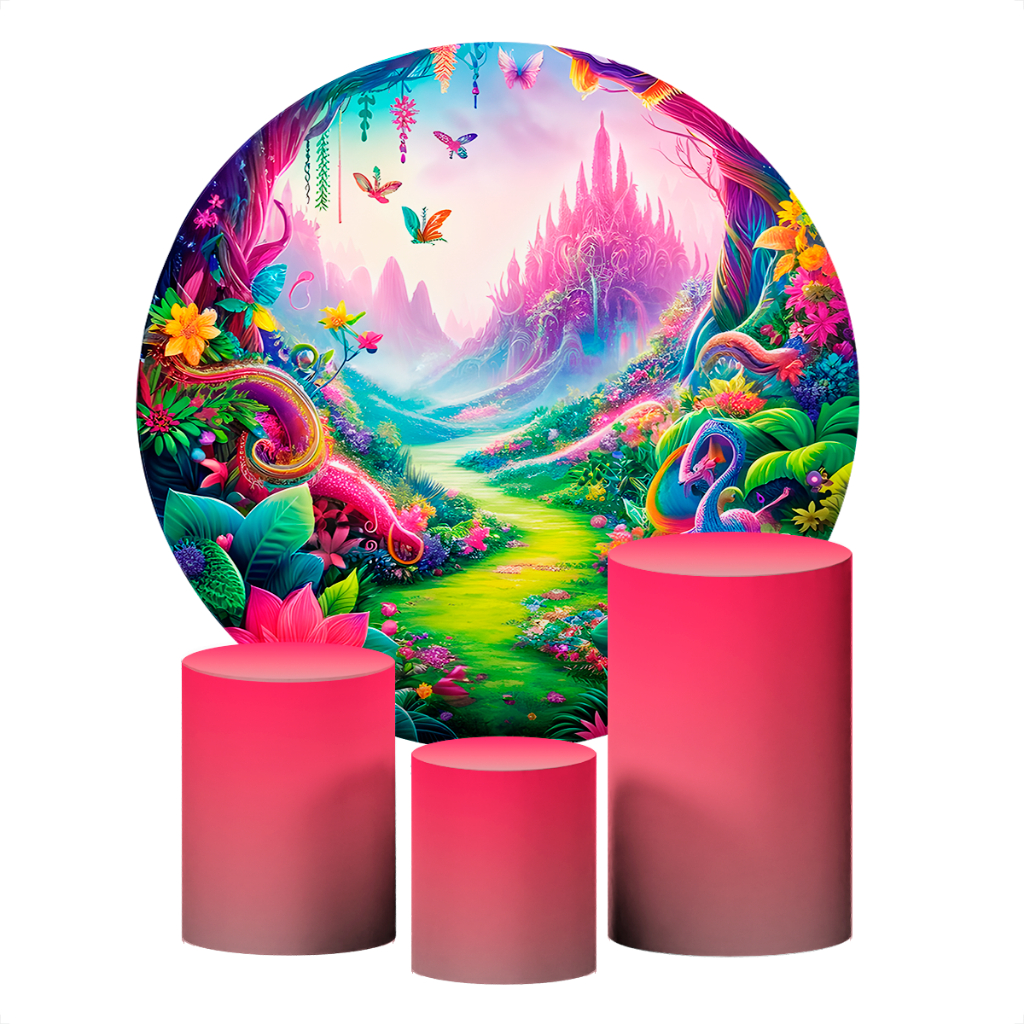 Kit Cilindros + Painel de Festa Capas Para Tema Jardim Encantado Varios ...