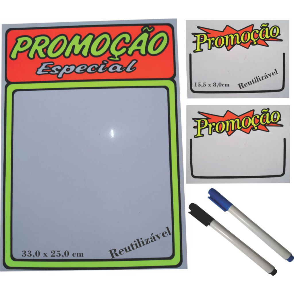 Conjunto de Placas de Promoção Grande e Média: Destaque Suas Ofertas em ...