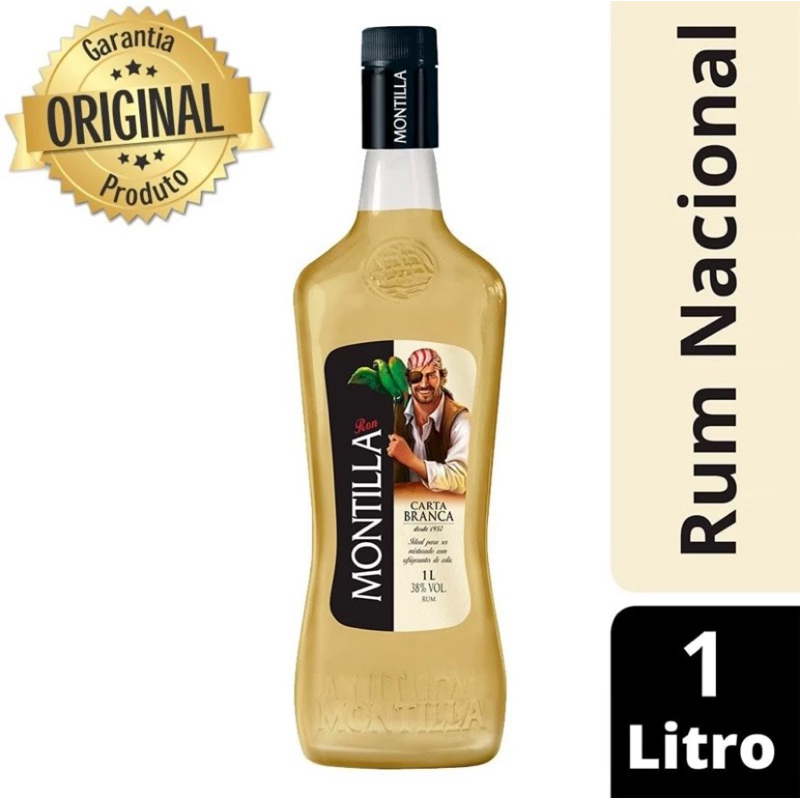 Rum Montila Carta Ouro ou Carta Branca 1L | Shopee Brasil