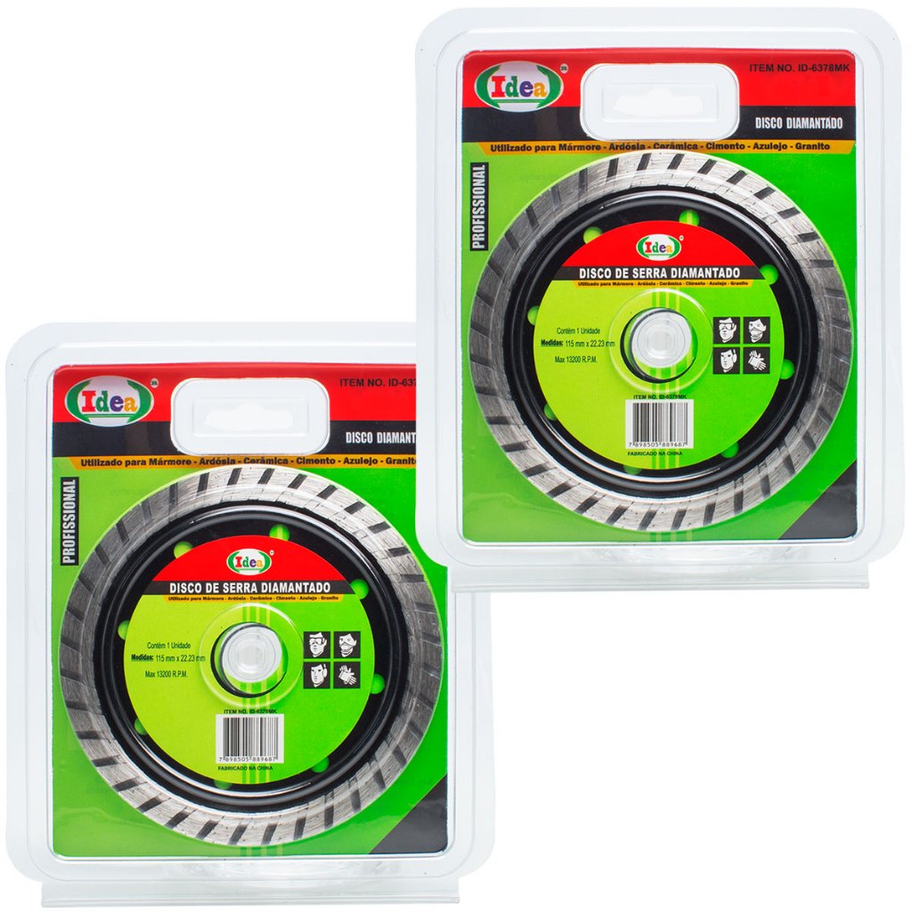 Kit 2 Disco de Corte Diamantado Porcelanato Turbo Esmerilhadeira e Serra Mármore | Shopee Brasil