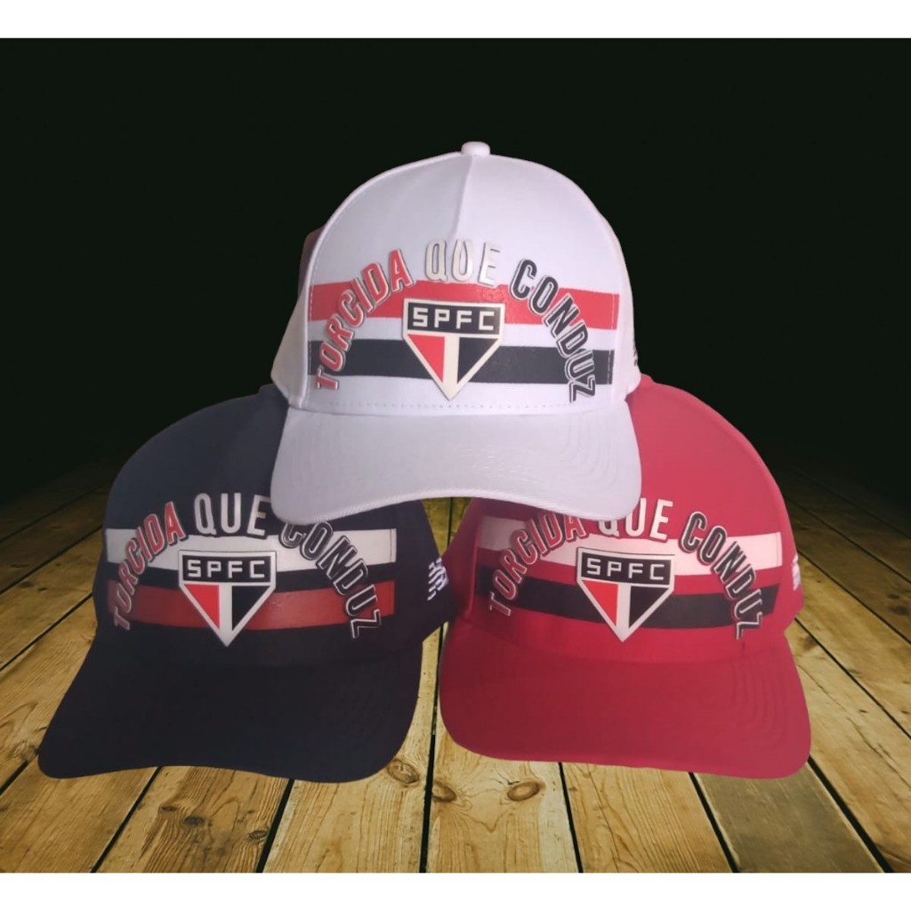 Boné do São Paulo 1°Linha Modelo Torcida que Conduz com Símbolo e Frase ...