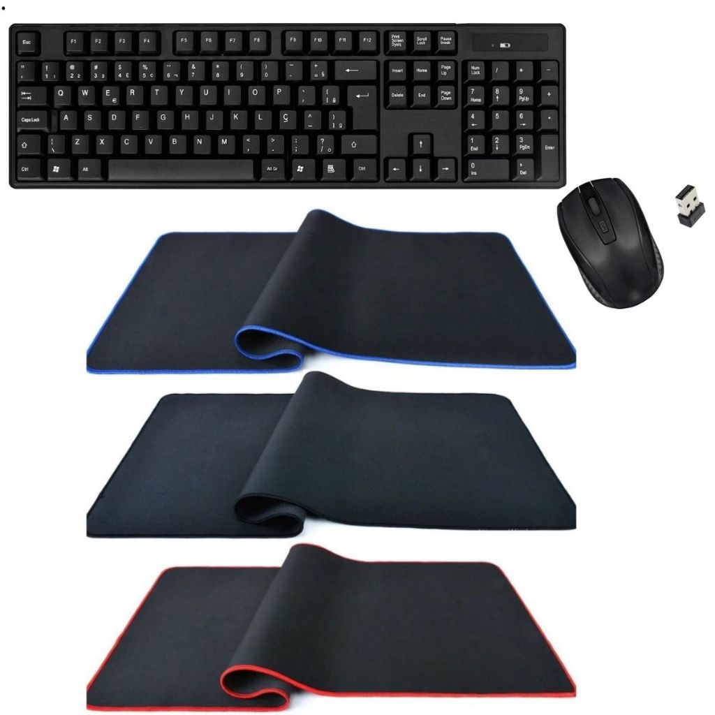 Kit Teclado, Mouse e MousePad - Sem Fio Bluetooth - Mouse Pad Gamer ...