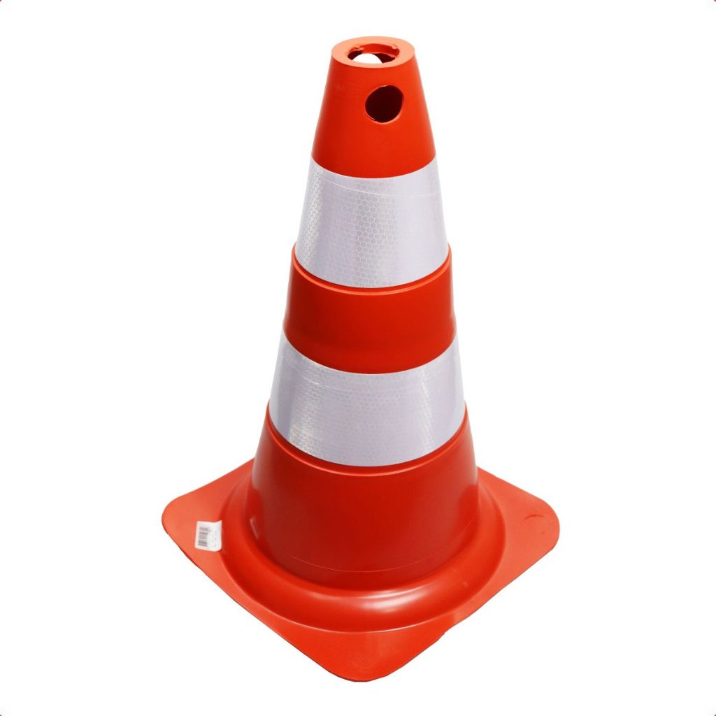 Cone De Sinalização Flexível 50cm Faixa Refletiva Segurança Trânsito ...