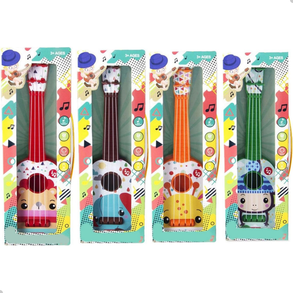 Violao Bichinhos Brinquedo Infantil Ukulele Redondo Instrumento Musical ...